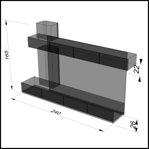 3d modern tv wall unit