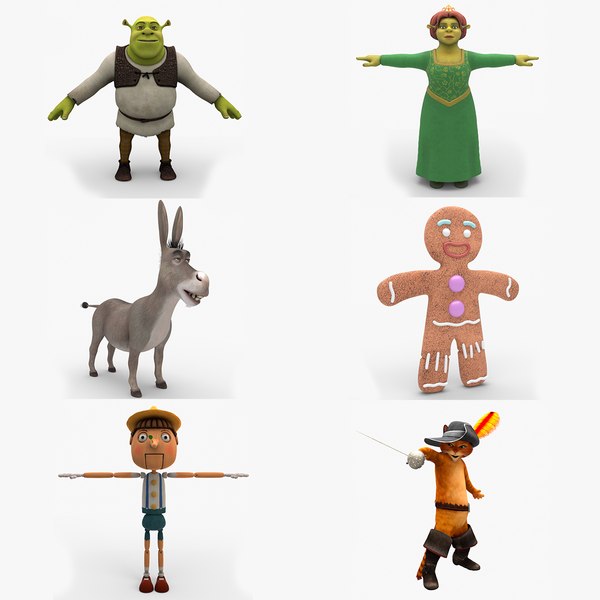 modelo 3d Paquete de 6 modelos de Shrek en 1 - TurboSquid 2362330