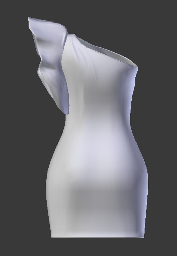 Ruffle Sleeve Dress 3D Model - TurboSquid 1219811