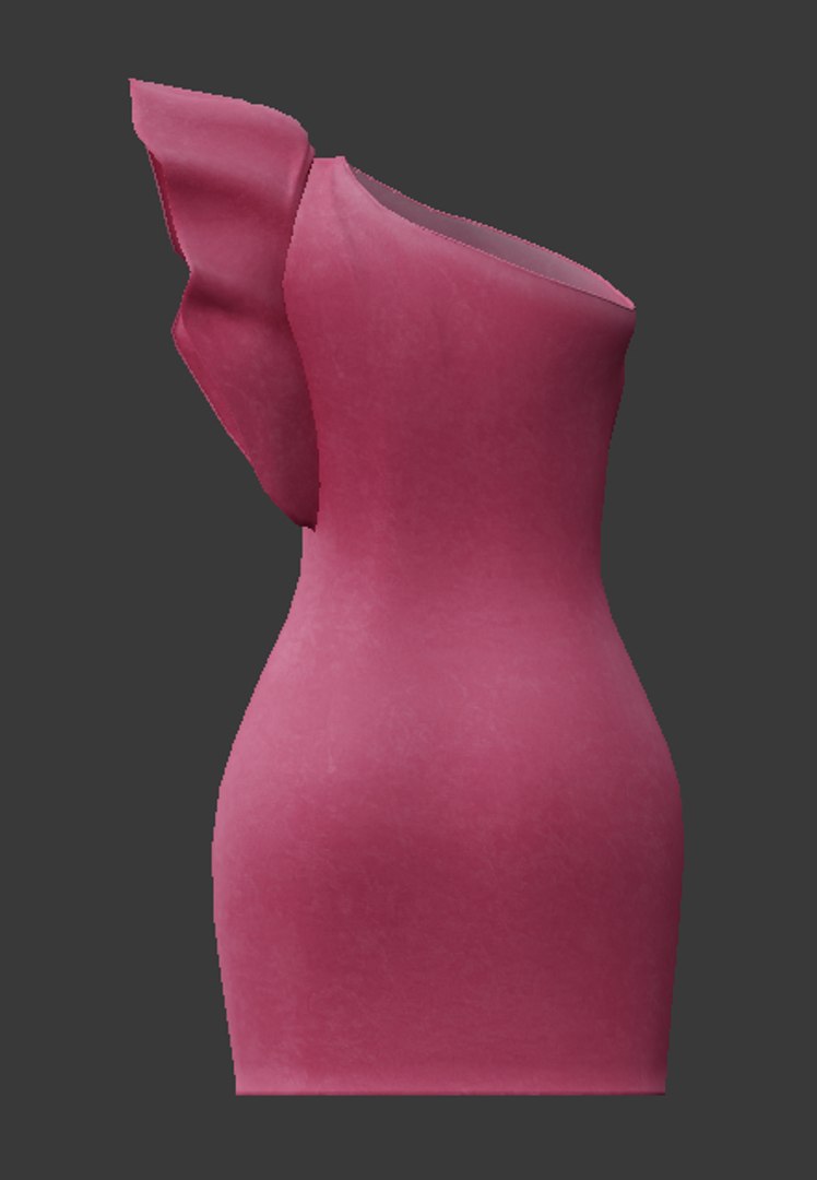 Ruffle Sleeve Dress 3D Model - TurboSquid 1219811