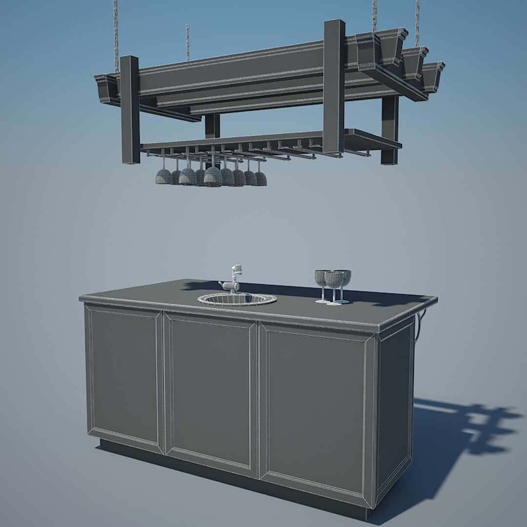 3d Model Of Kitchen Island