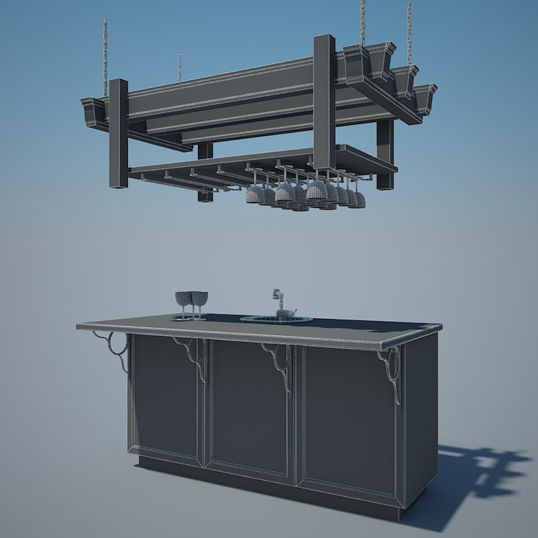 3d Model Of Kitchen Island