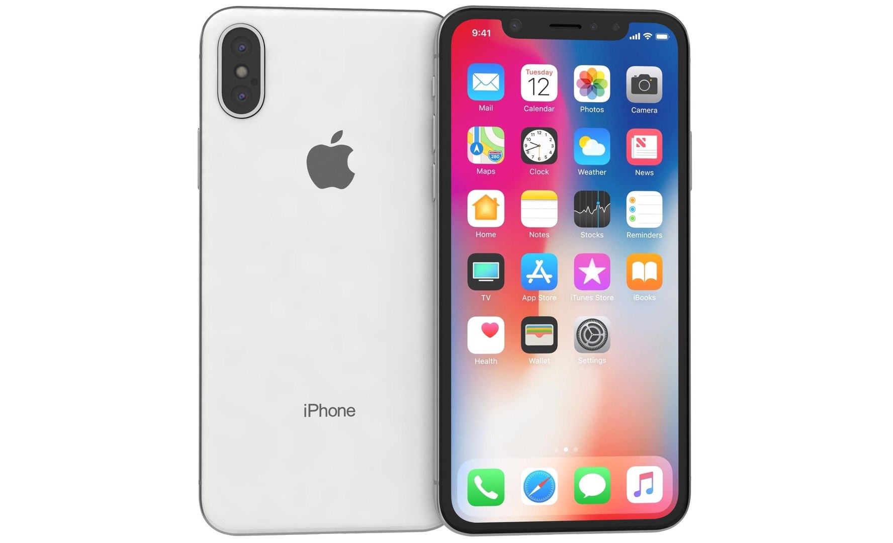 Apple iphone x silver 3D model - TurboSquid 1210415