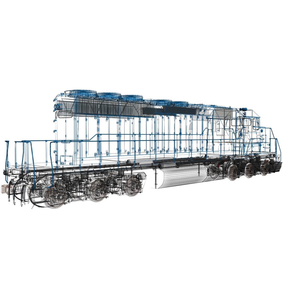 Emd Sd40-2 Engines Cr 3d Max