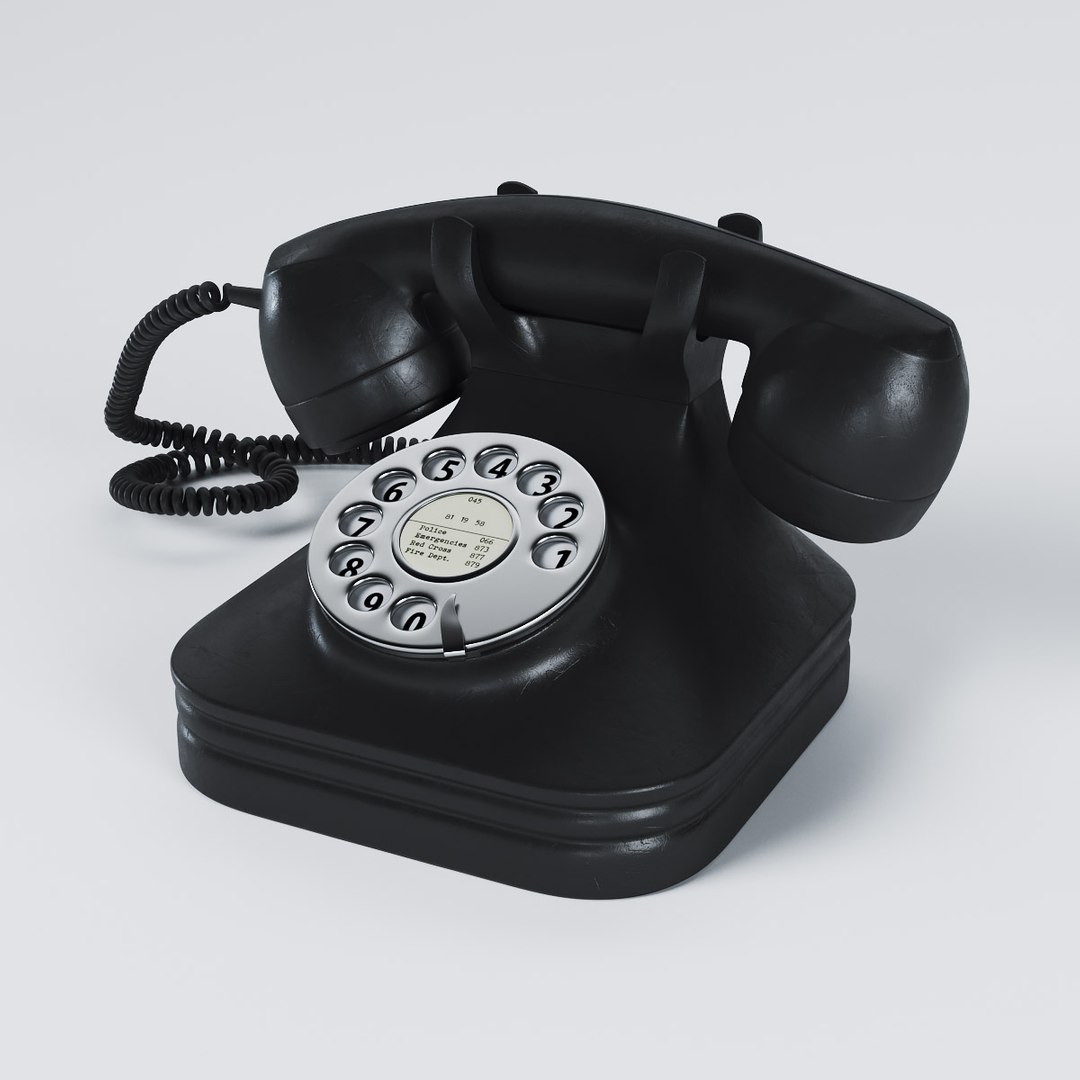 3d model retro style telephone