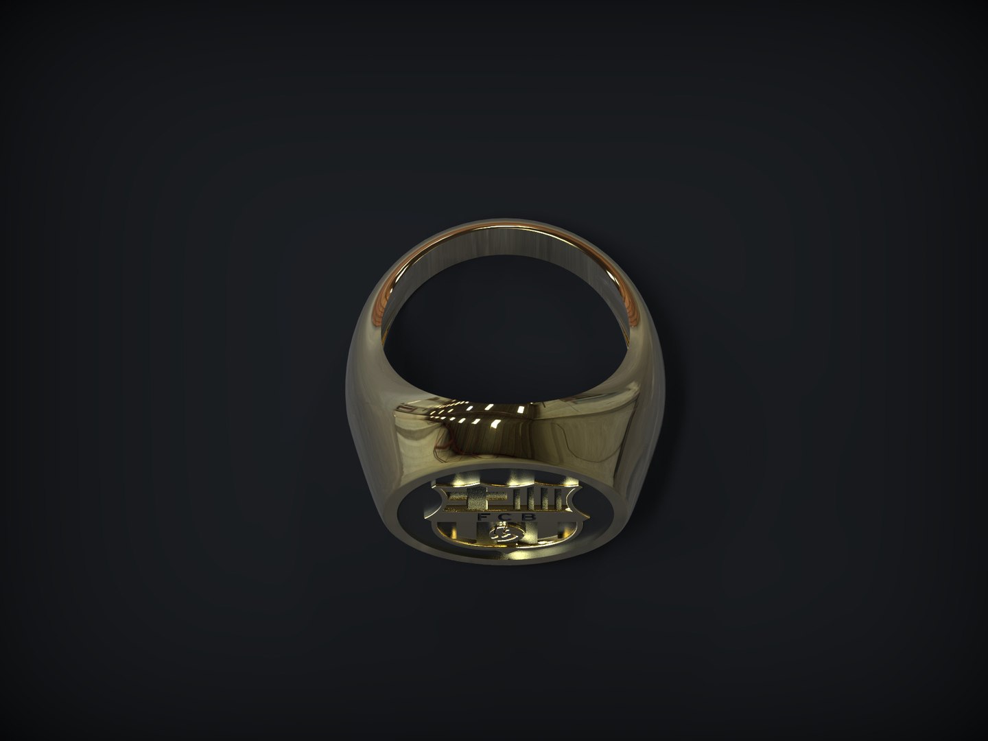 3d Model Fc Barcelona Logo Ring