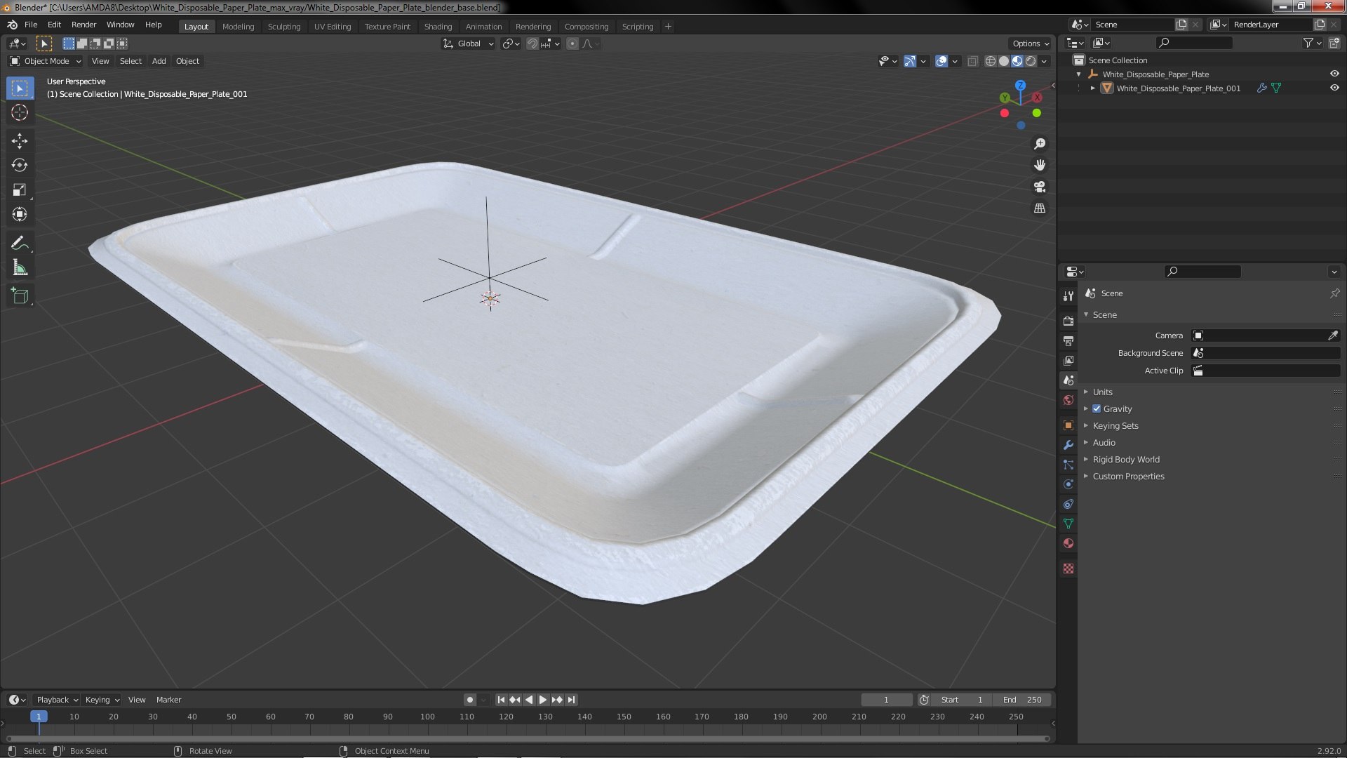 3D White Disposable Paper Plate - TurboSquid 2076346