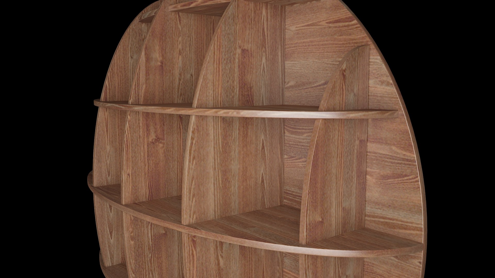 Bookshelf Round Circle Slice 3D Model - TurboSquid 1871353