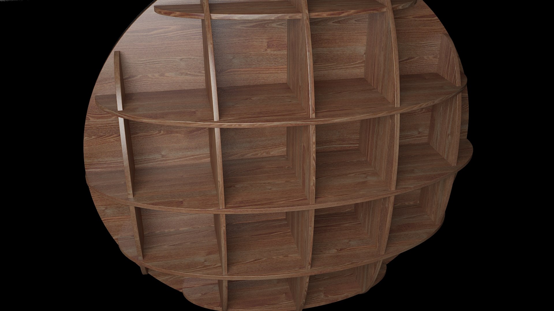 Bookshelf Round Circle Slice 3D Model - TurboSquid 1871353