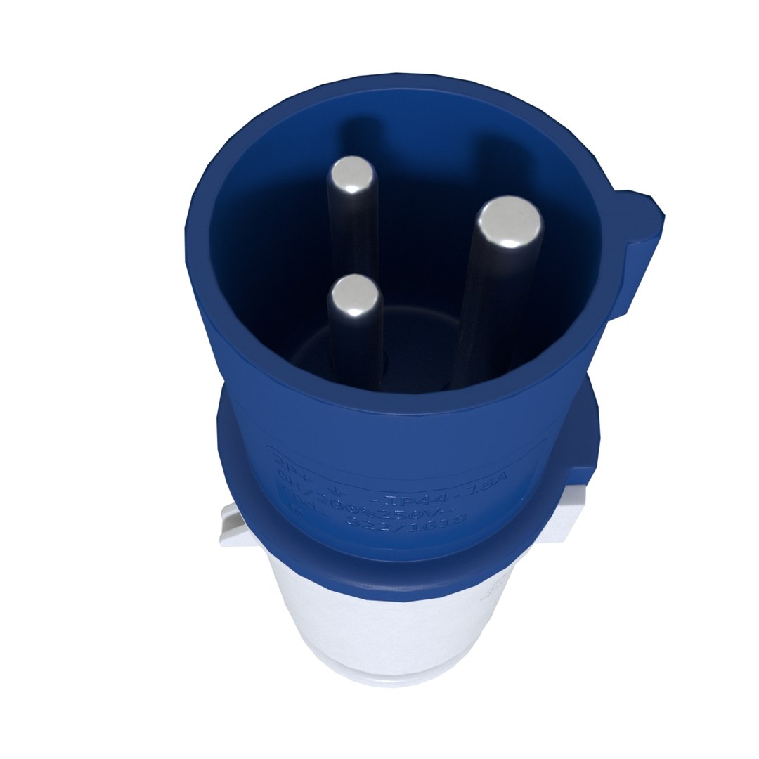 Interlocked Electrical Plug 2p 3d Model