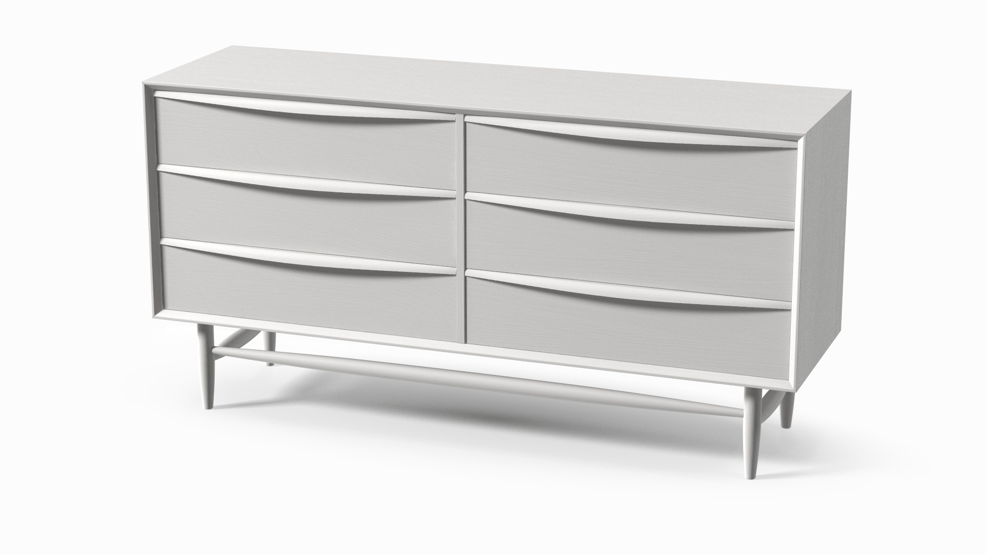 Mid Century Modern Dresser White 3D Model - TurboSquid 2190537