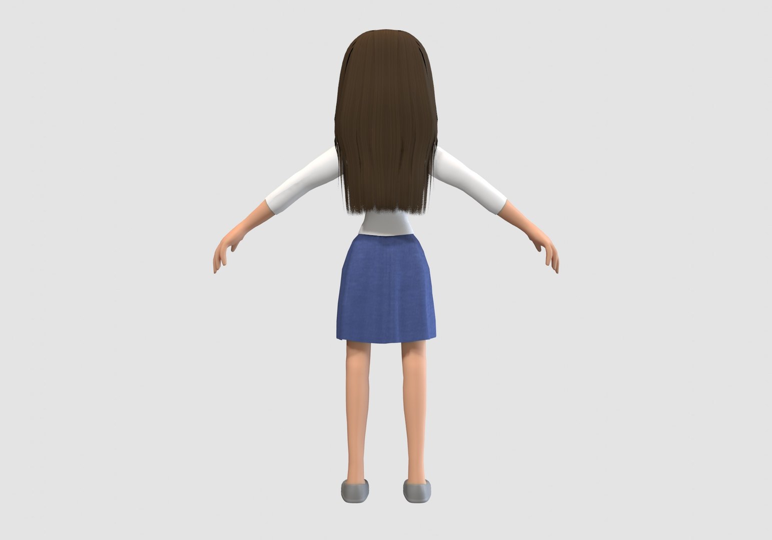 Basic cartoon girl 3D model - TurboSquid 1917558