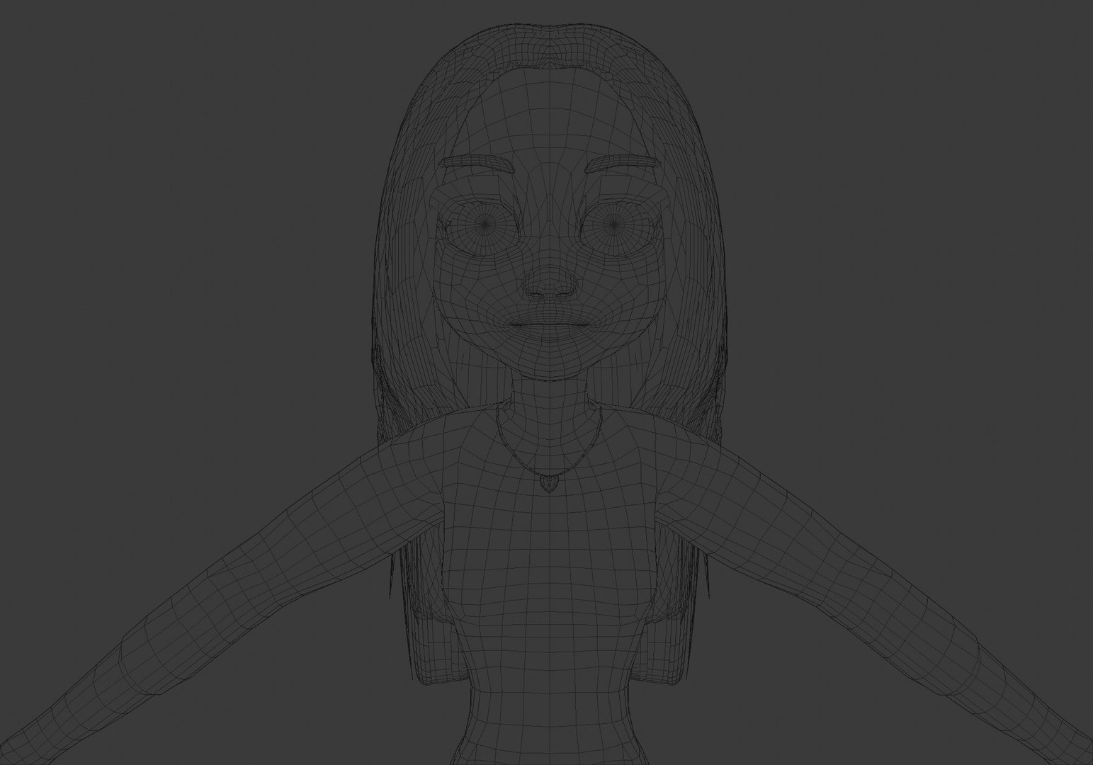 Basic cartoon girl 3D model - TurboSquid 1917558
