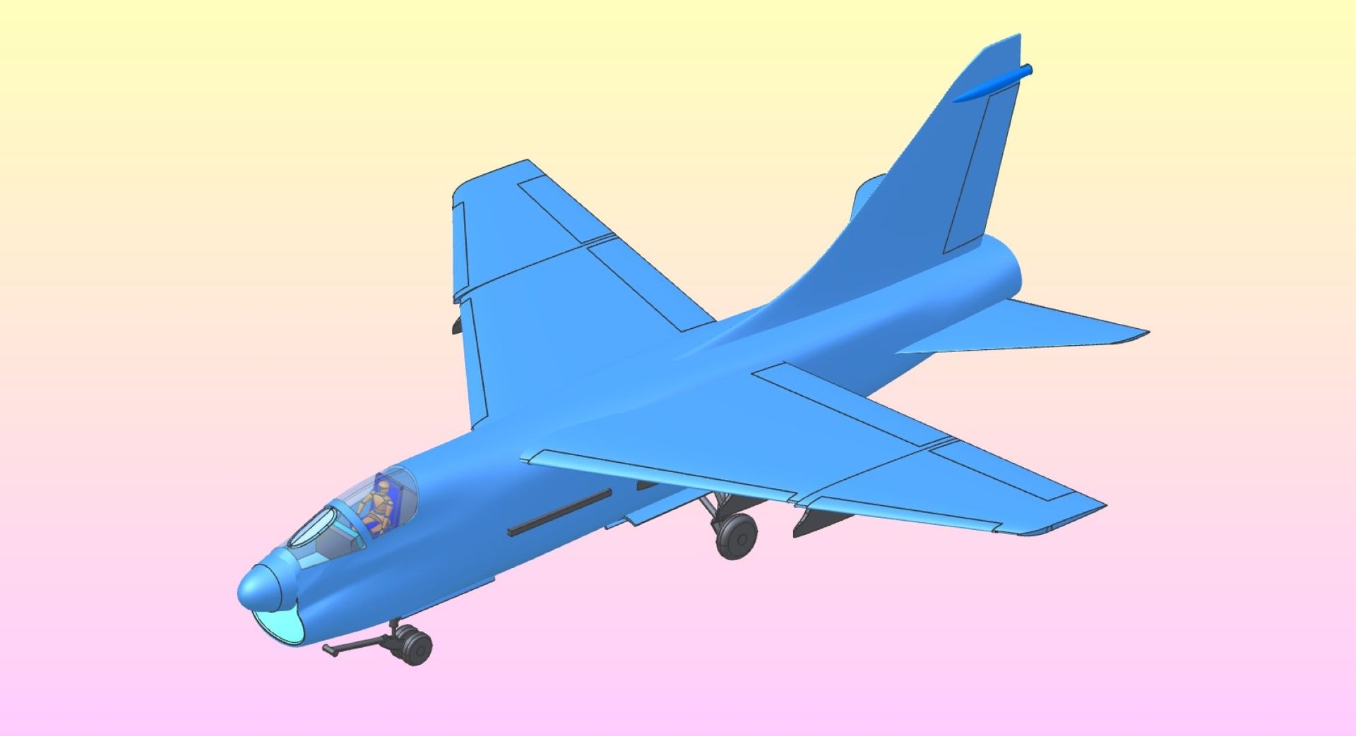 3D Model A-7D Attack Aircraft Solid Assembly Model - TurboSquid 2024665
