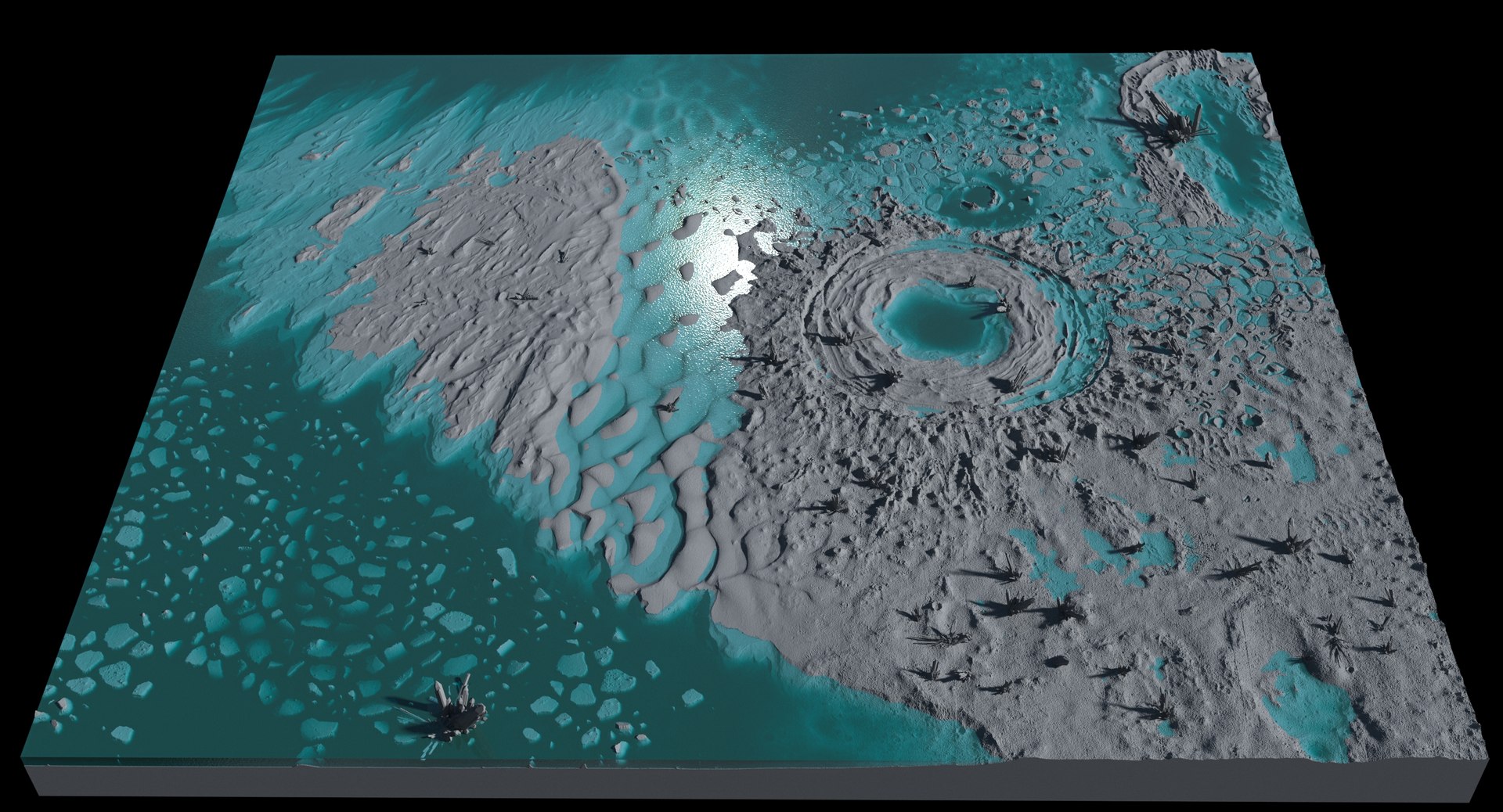 alien arctic lake 3d max