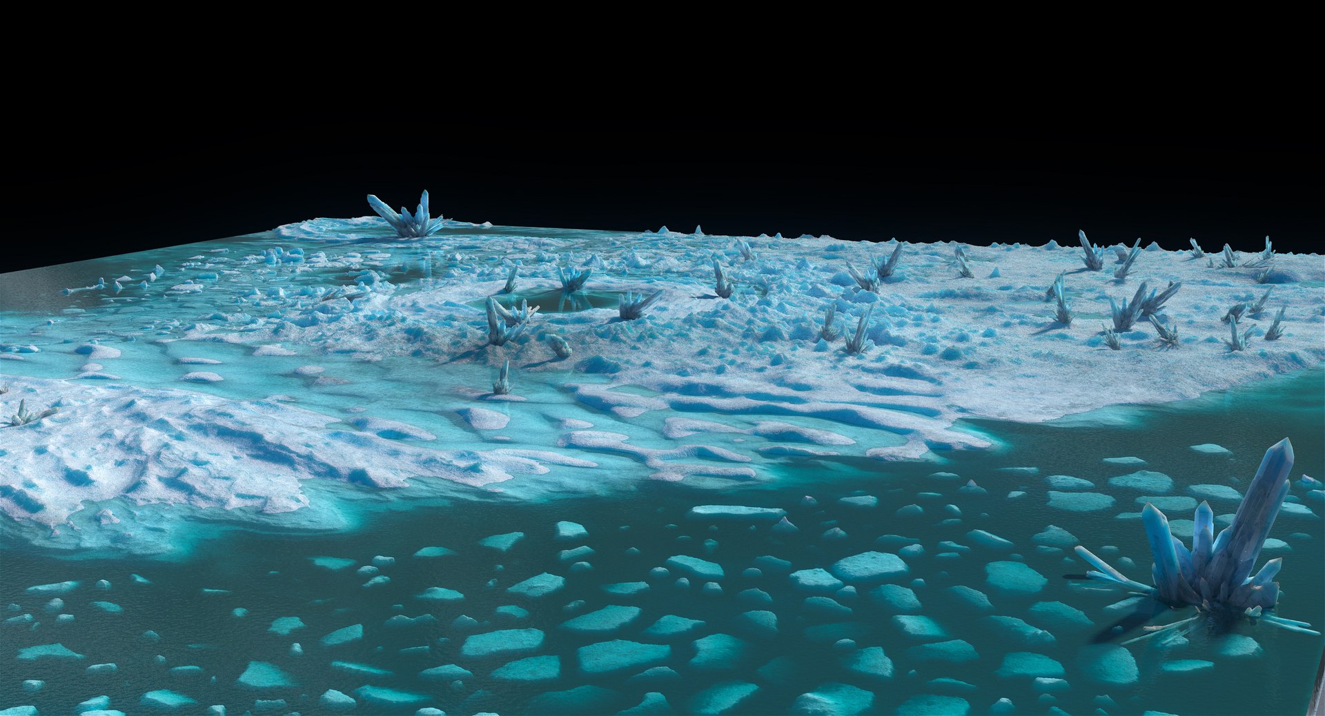 alien arctic lake 3d max