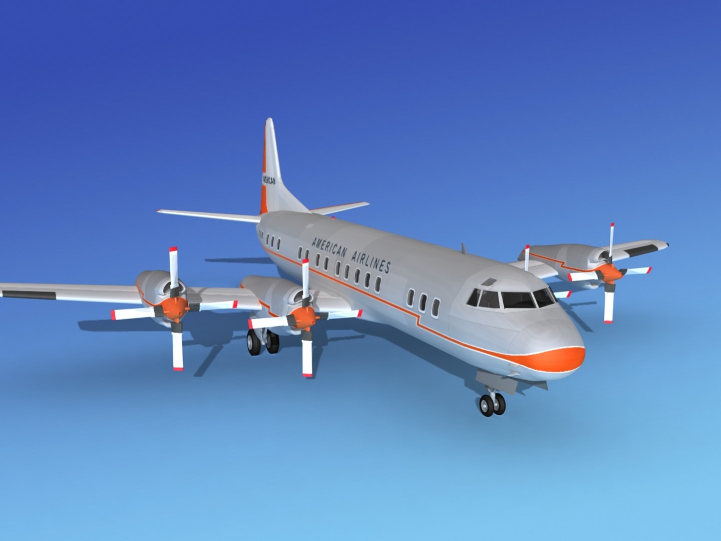 propellers electra airline lockheed 3d model
