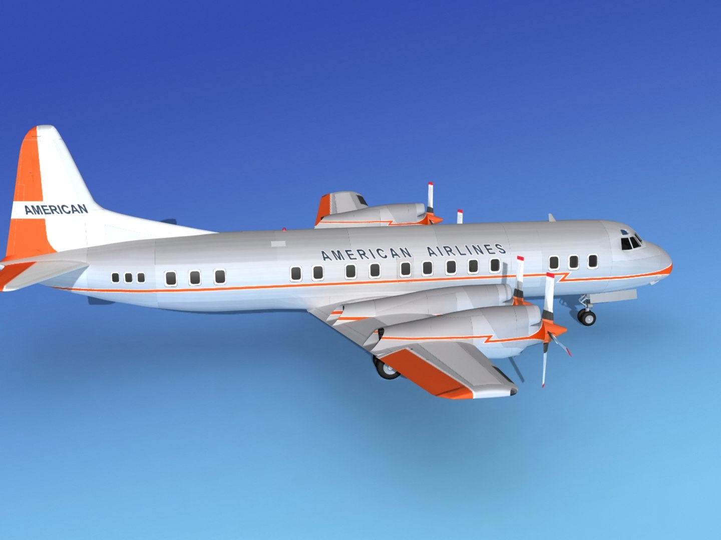 propellers electra airline lockheed 3d model