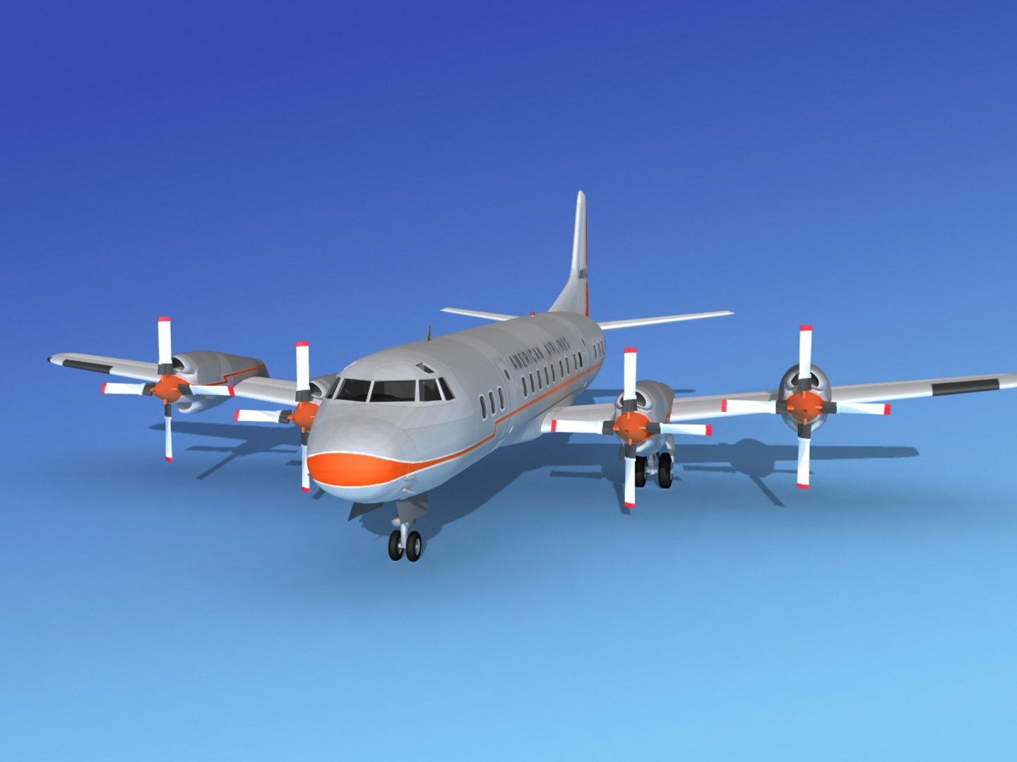 propellers electra airline lockheed 3d model