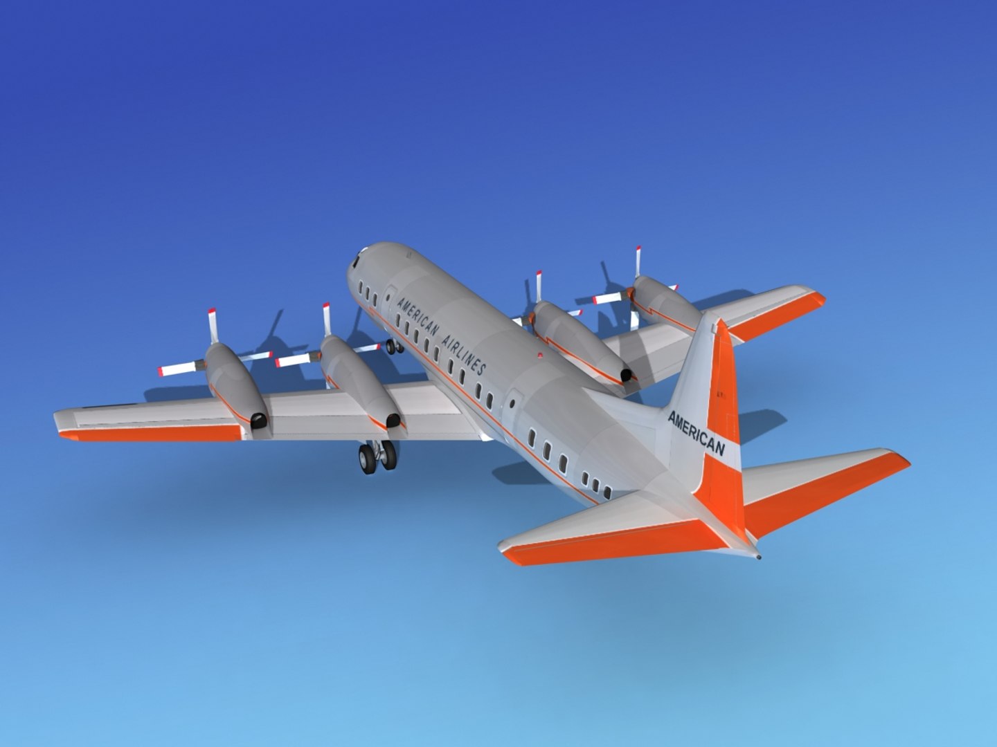 propellers electra airline lockheed 3d model