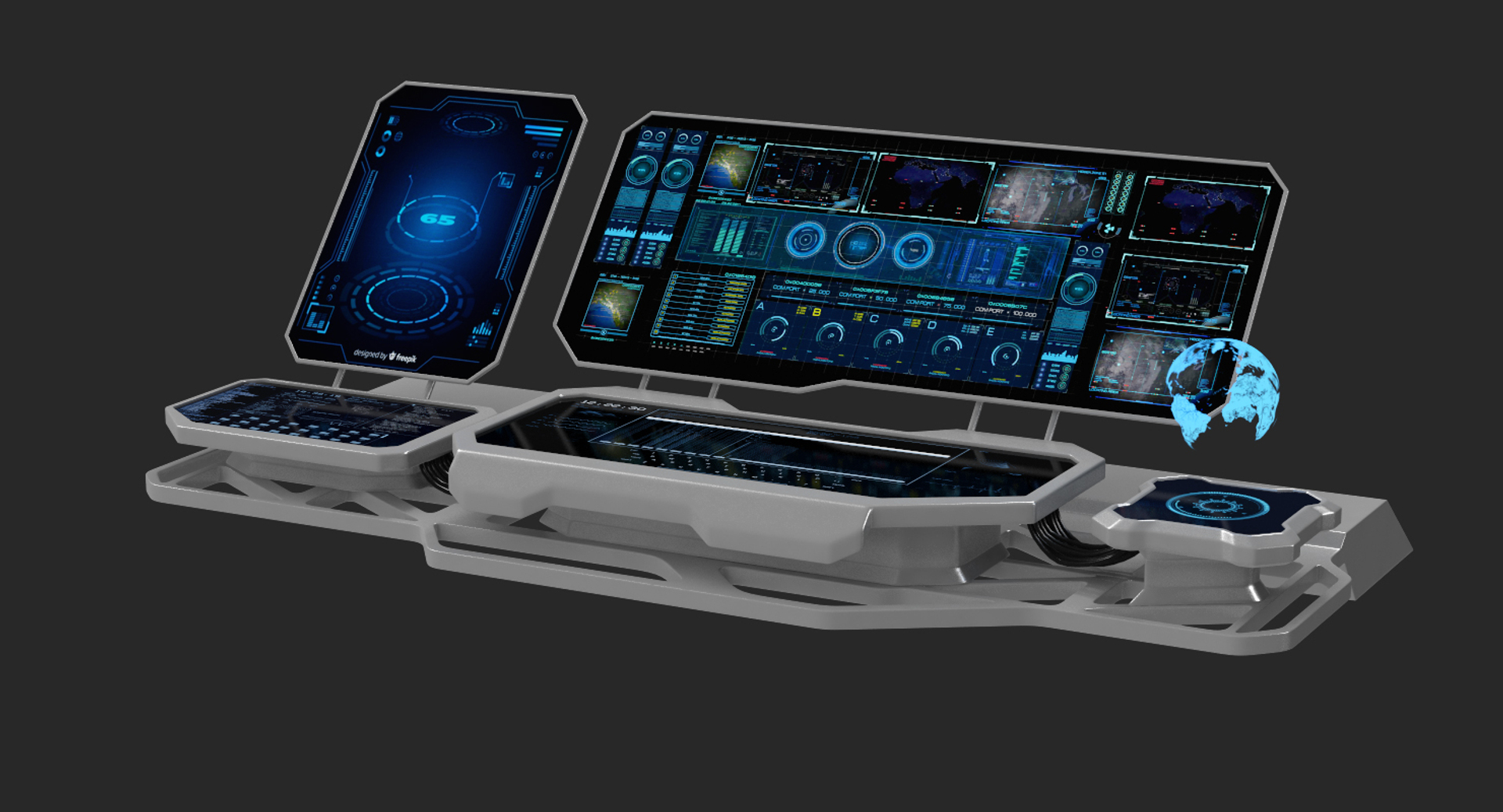 Hologram Remote Control Panel 3D Model - TurboSquid 1419693