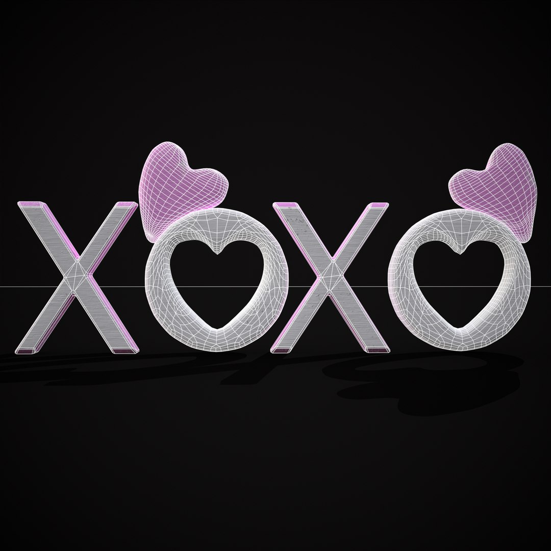 XOXO Wood Lettering 3D model - TurboSquid 2031911