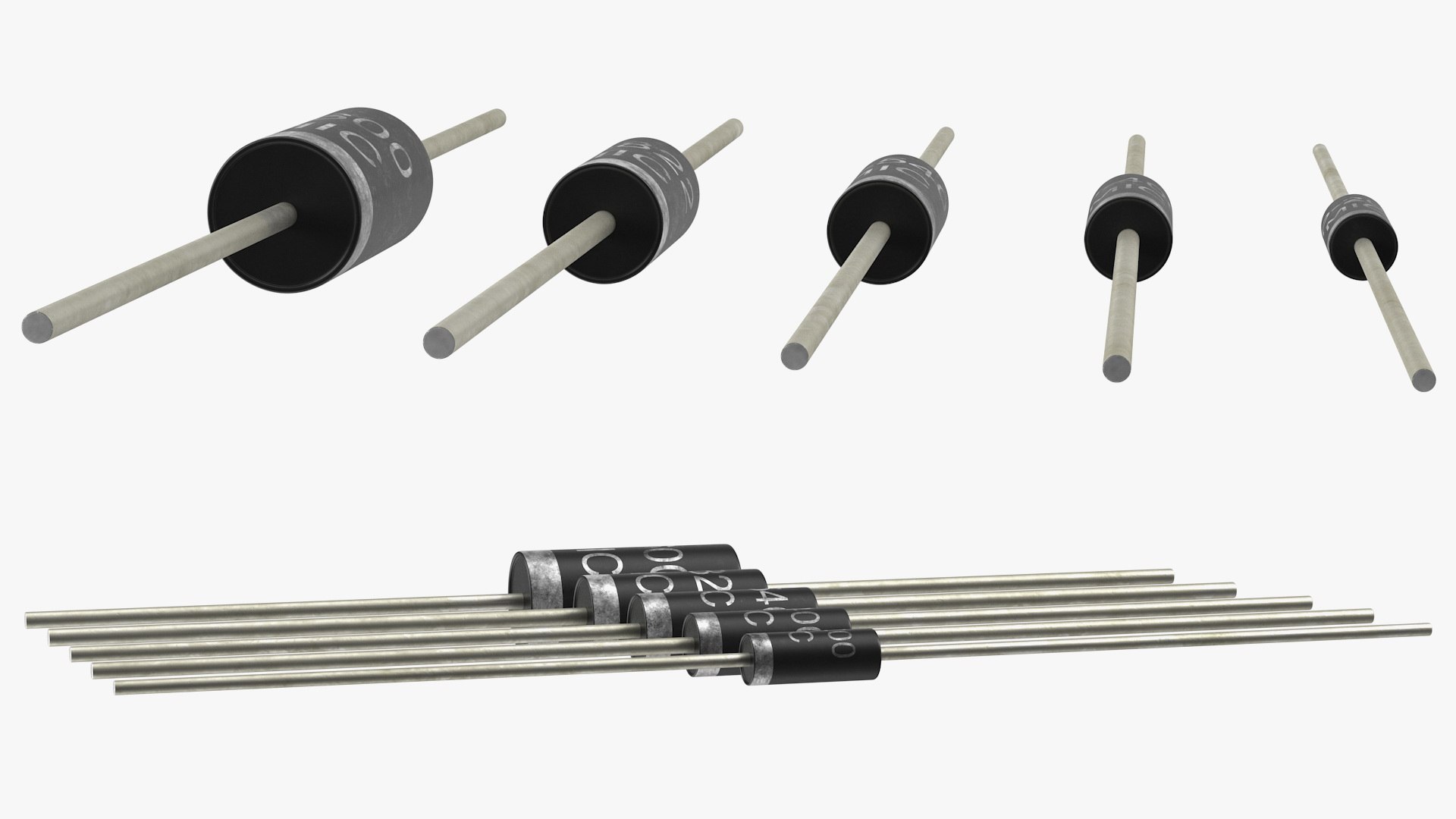3D Axial Rectifier Diodes Set - TurboSquid 1670369