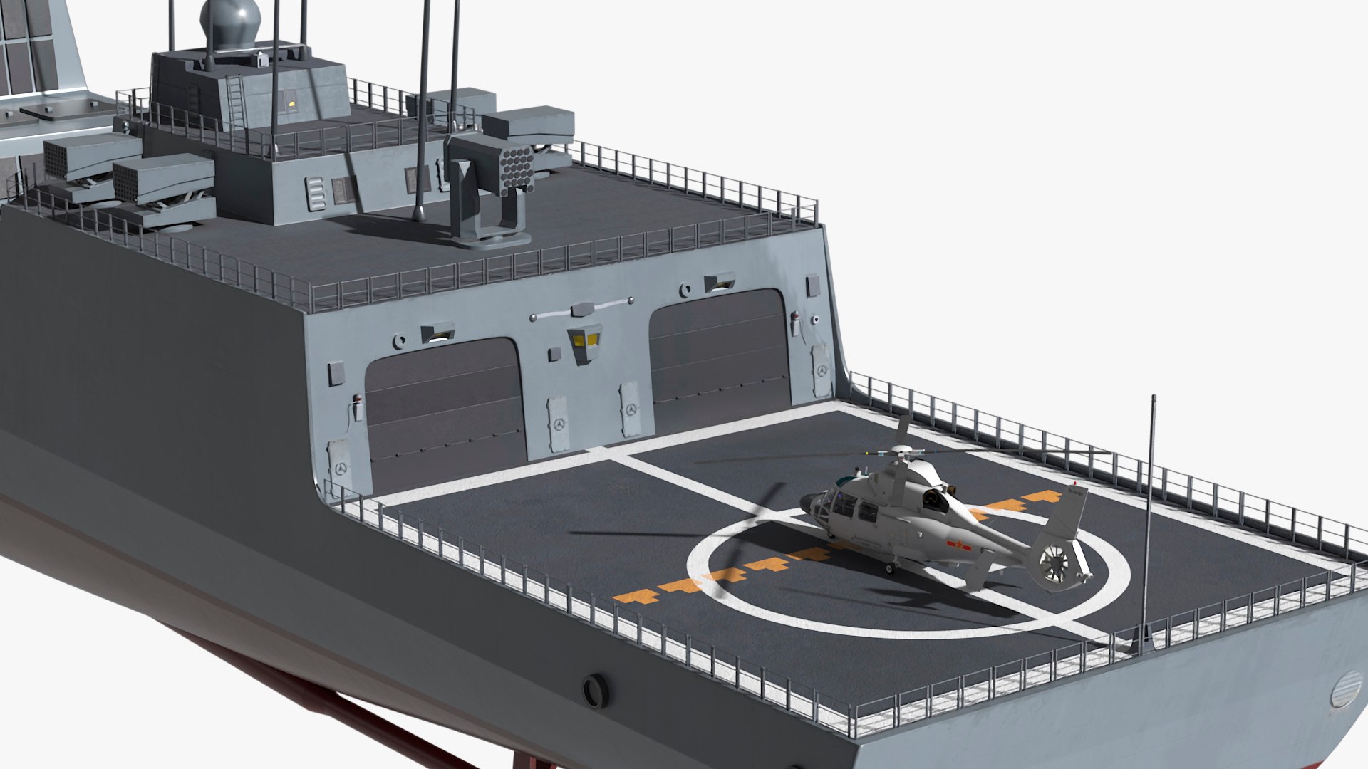 3D Type-055s Naval Destroyer With Harbin Helicopter - TurboSquid 2368279