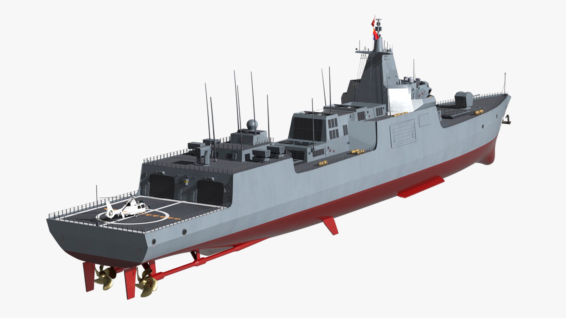 3D Type-055s Naval Destroyer With Harbin Helicopter - TurboSquid 2368279