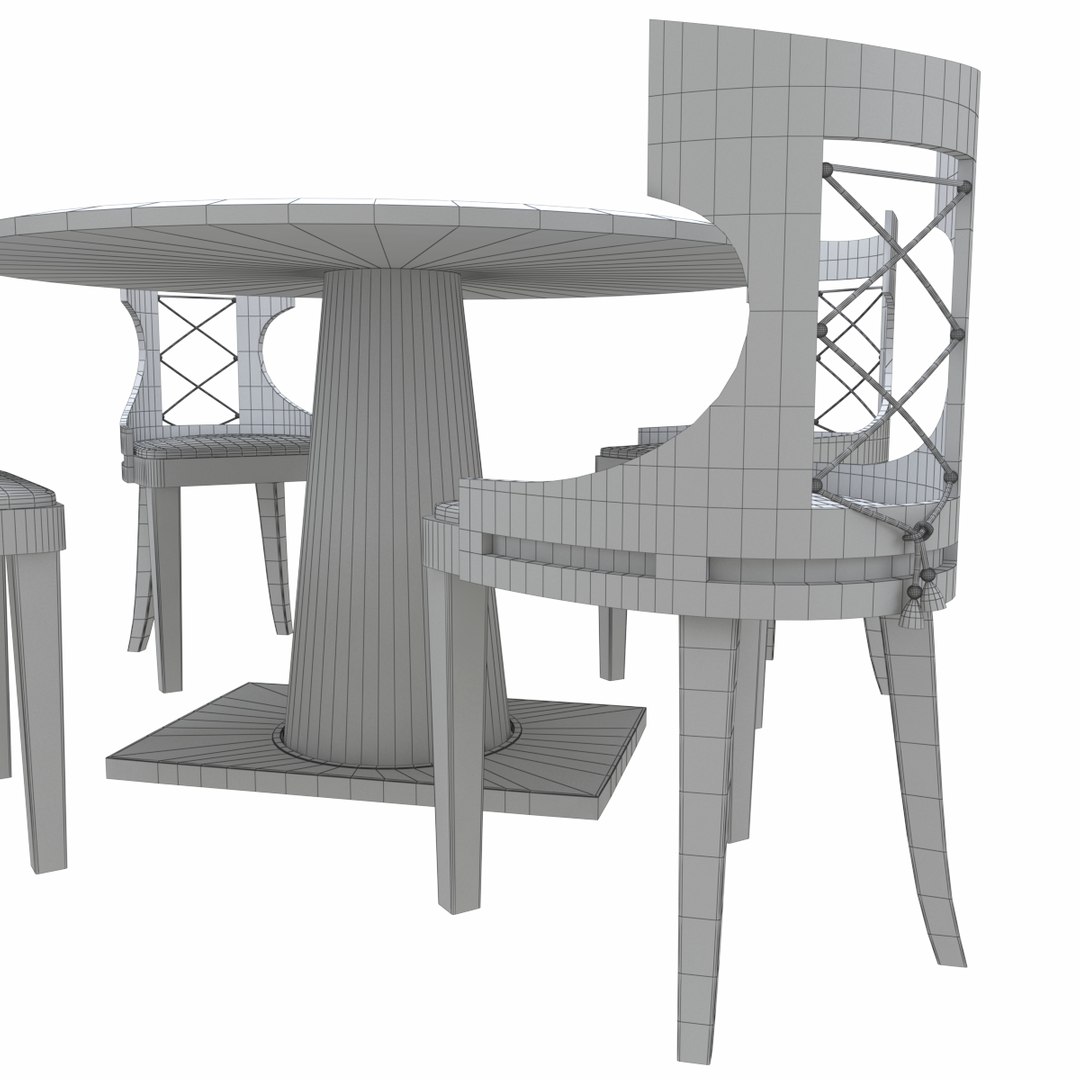 Dining table set model - TurboSquid 1612151