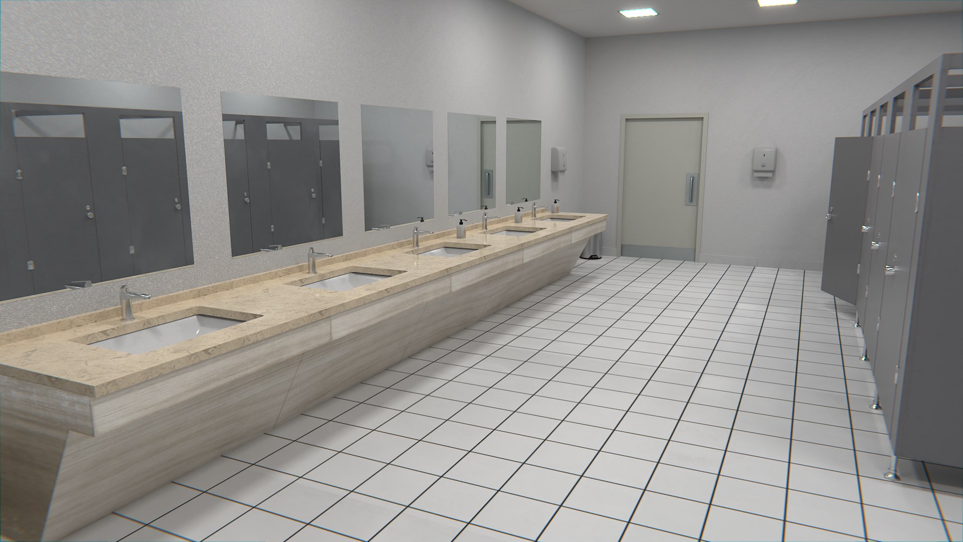 Public Restroom Modular Pack 3D Model - TurboSquid 2080978