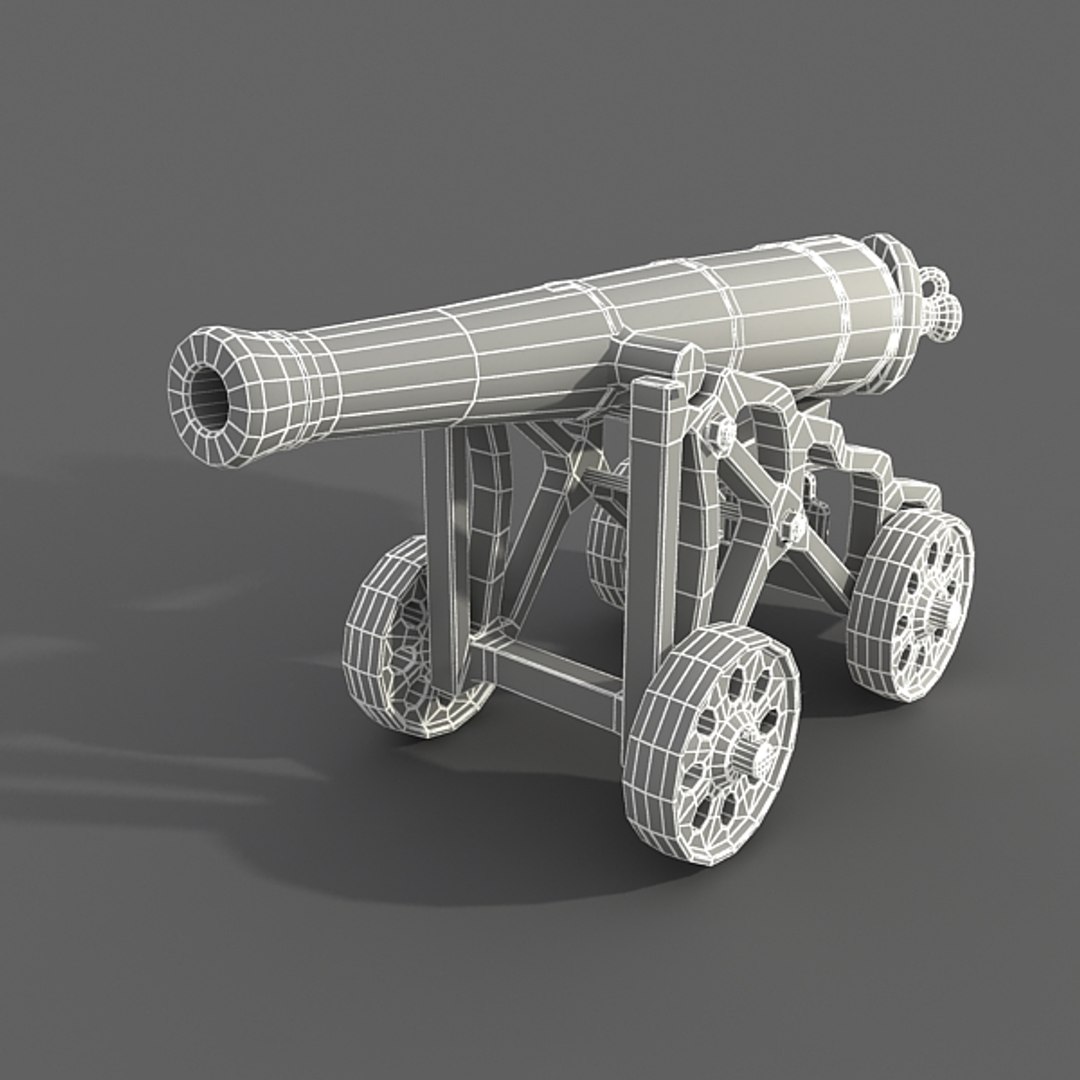 Medieval Cannon Obj