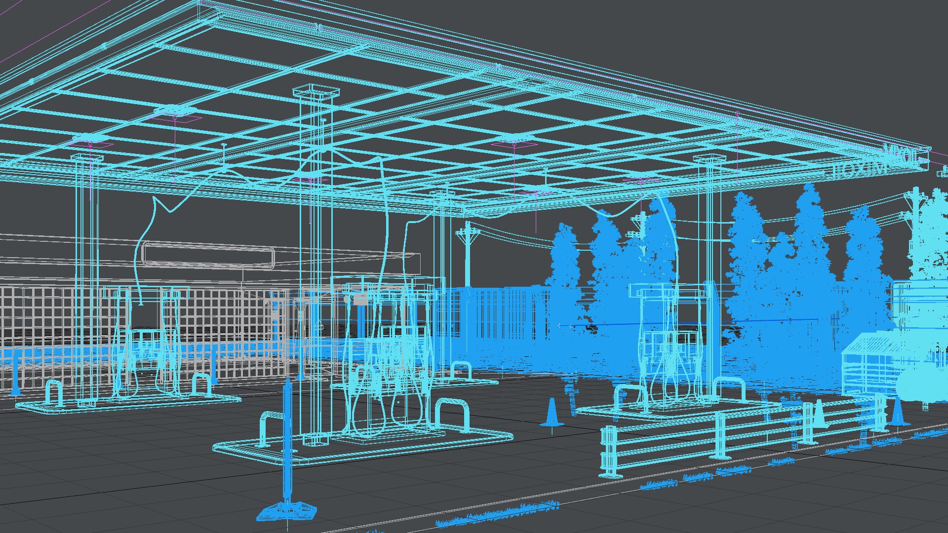 Gas Station Night Scene 3D Model - TurboSquid 1401235