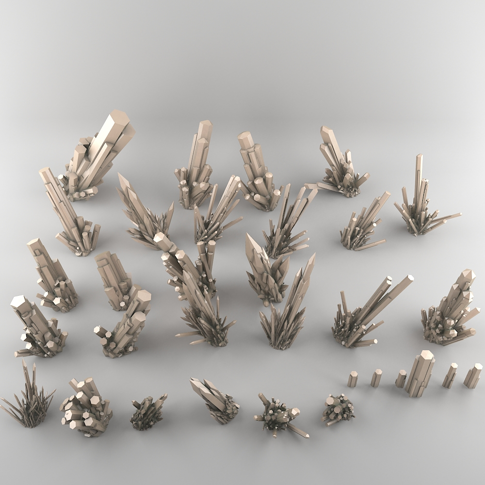 3d model crystal mineral