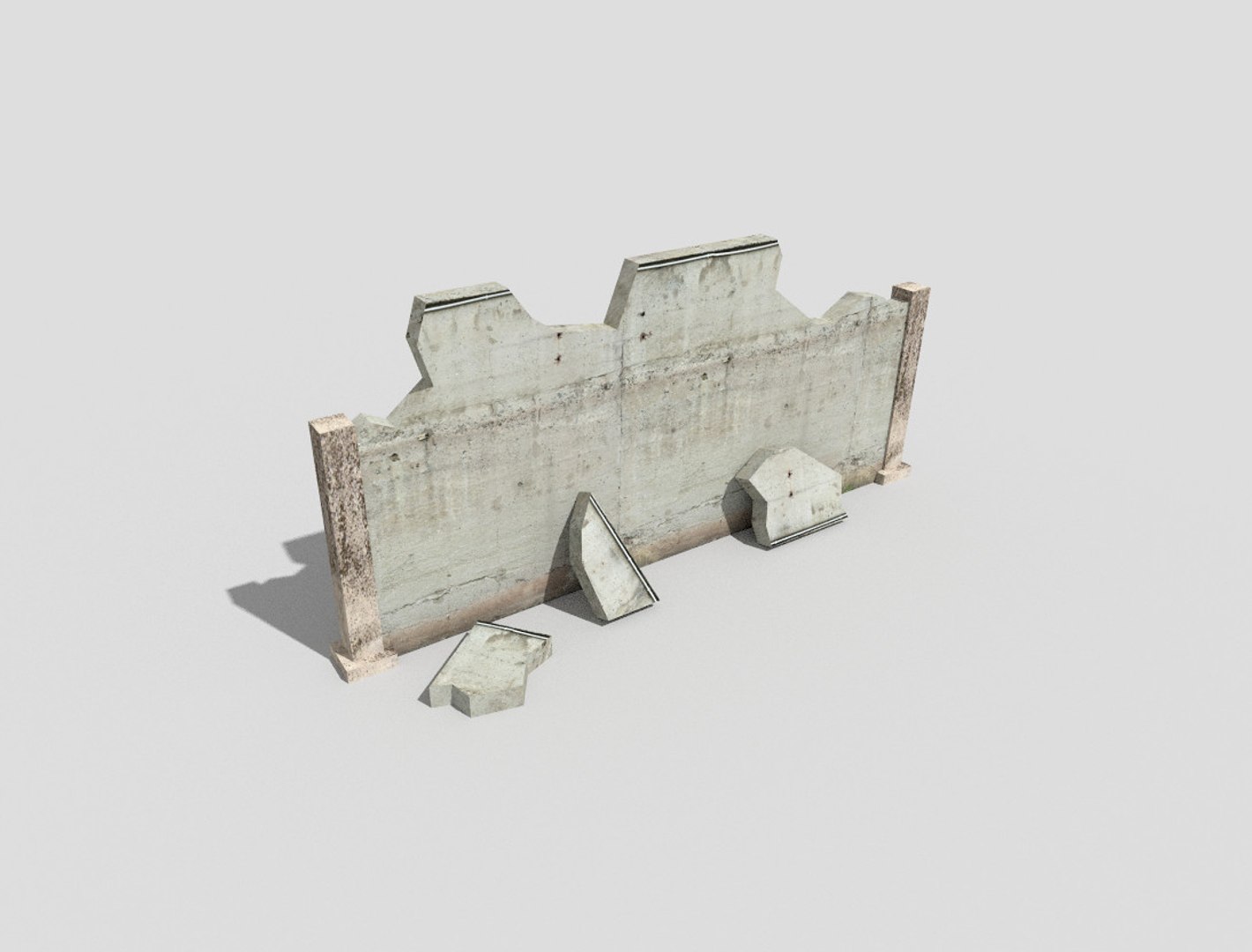 3d Model Destroyed Wall