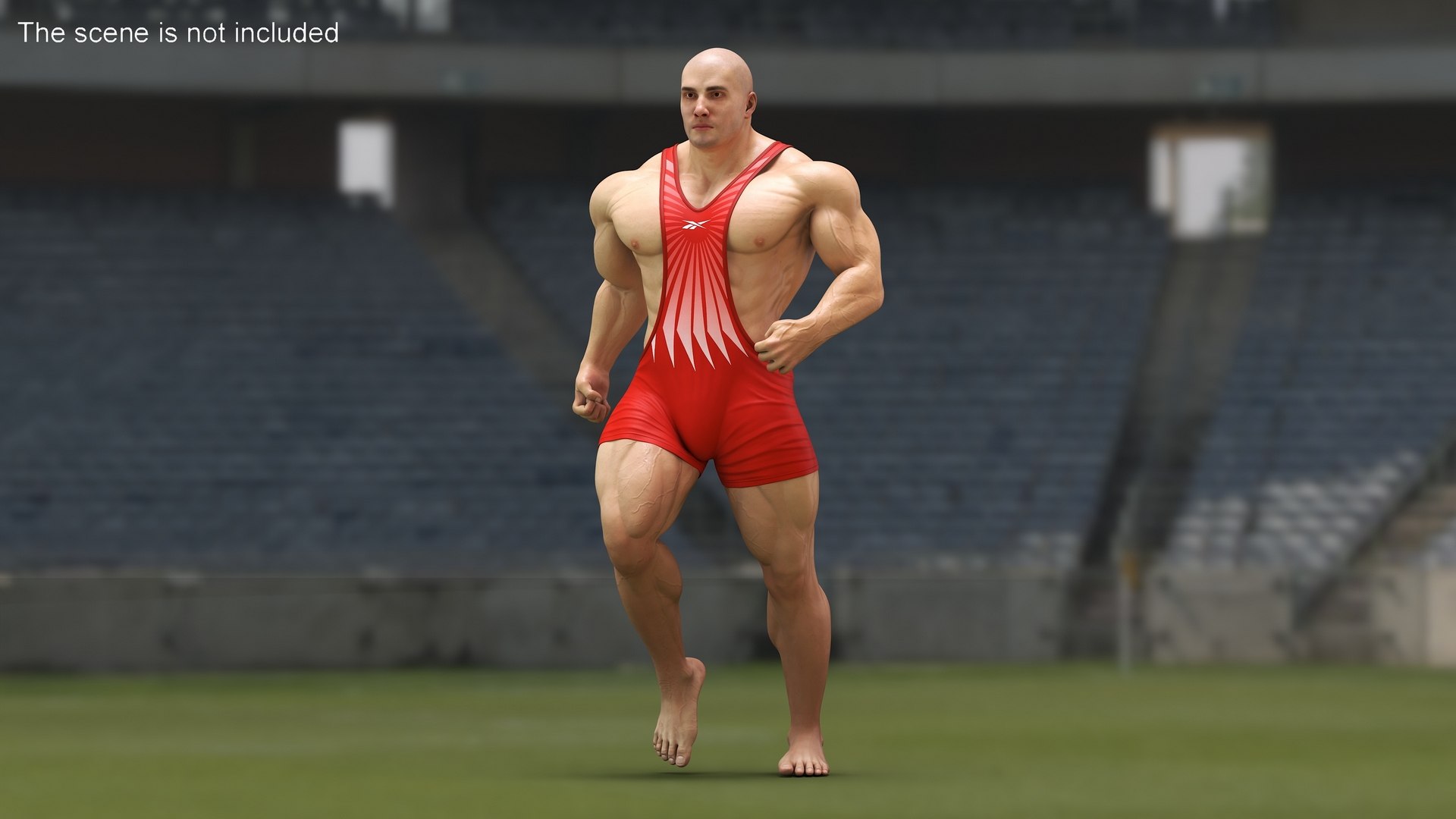 3D Muscular Male Running Pose In Reebok Red Singlet - TurboSquid 2316330