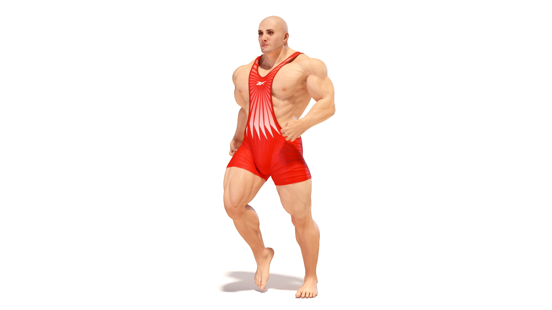 3D Muscular Male Running Pose In Reebok Red Singlet - TurboSquid 2316330