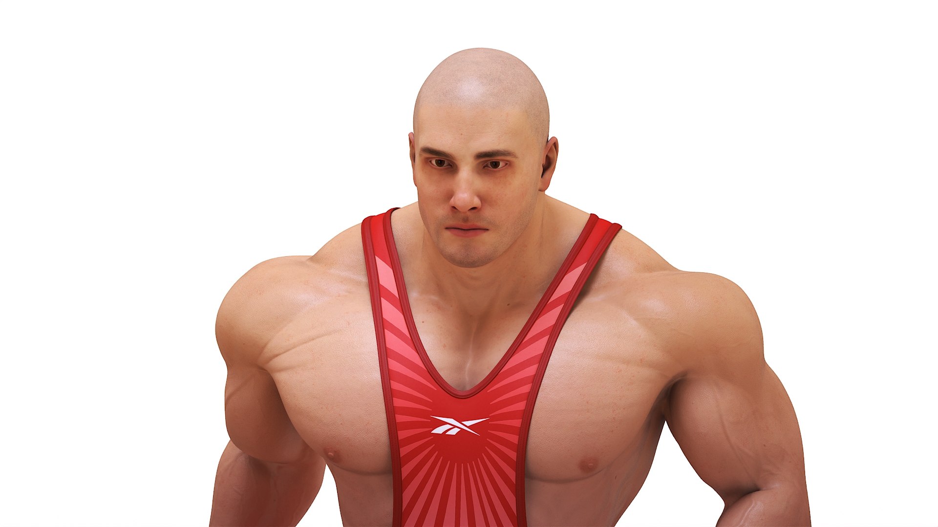 3D Muscular Male Running Pose In Reebok Red Singlet - TurboSquid 2316330