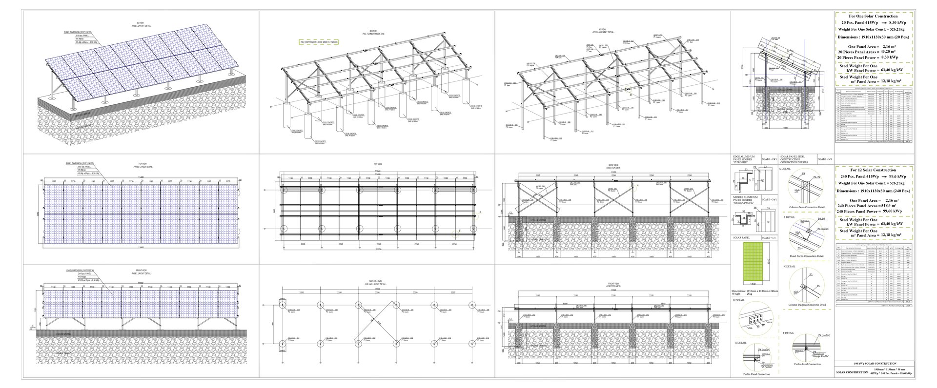 100 KWp Solar Project Type 3 3D - TurboSquid 2198289