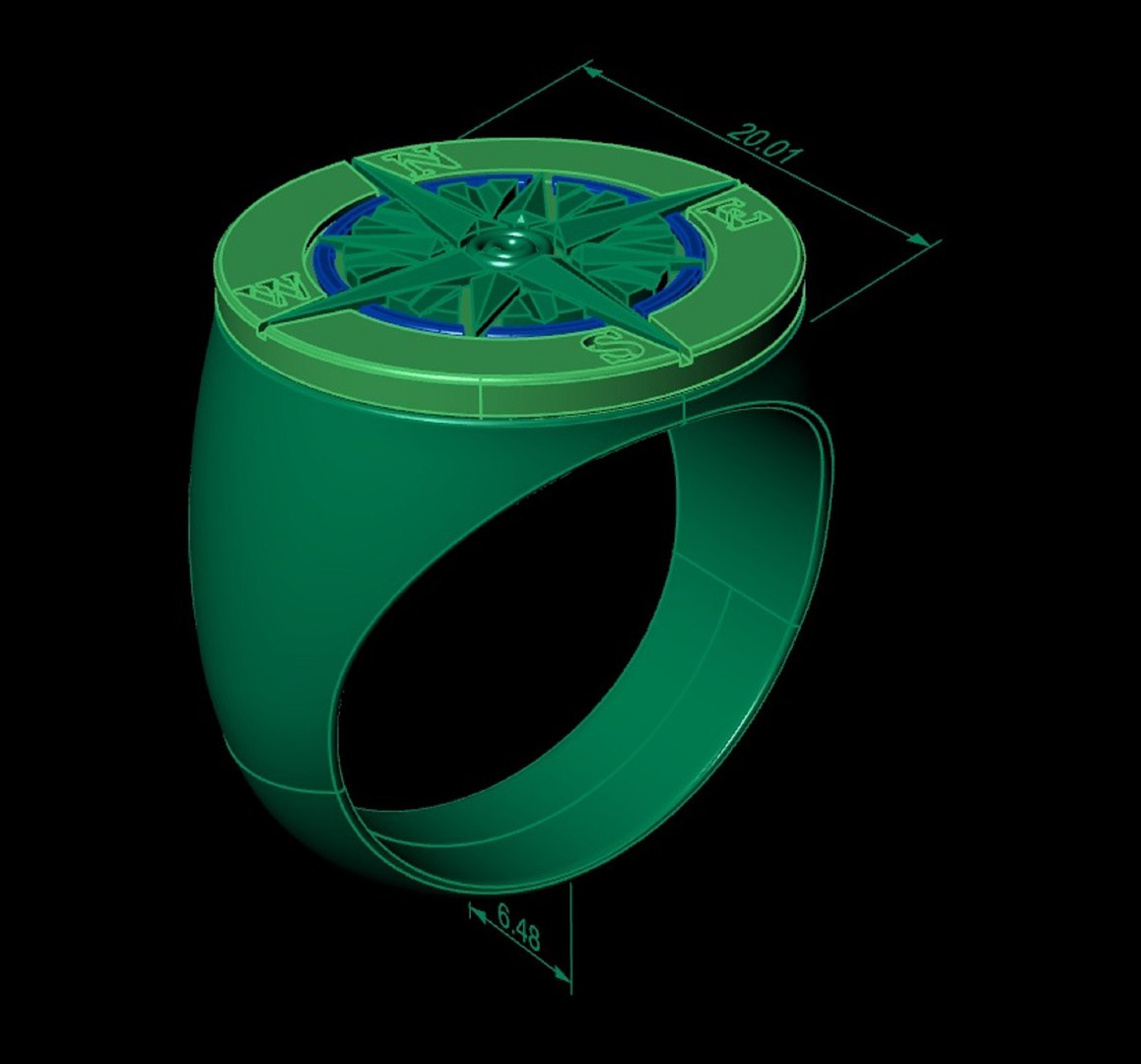 Mens Ring Rose Of Wind Model - TurboSquid 1763771