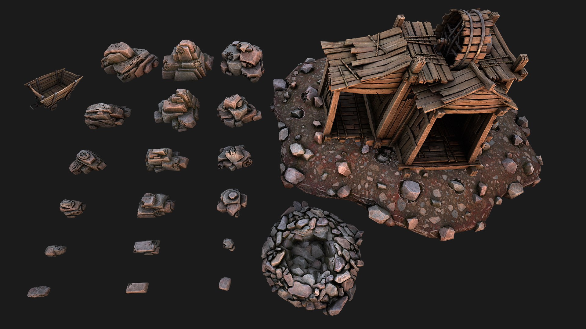 Medieval Stone Ore Mine 3D Model - TurboSquid 2354846