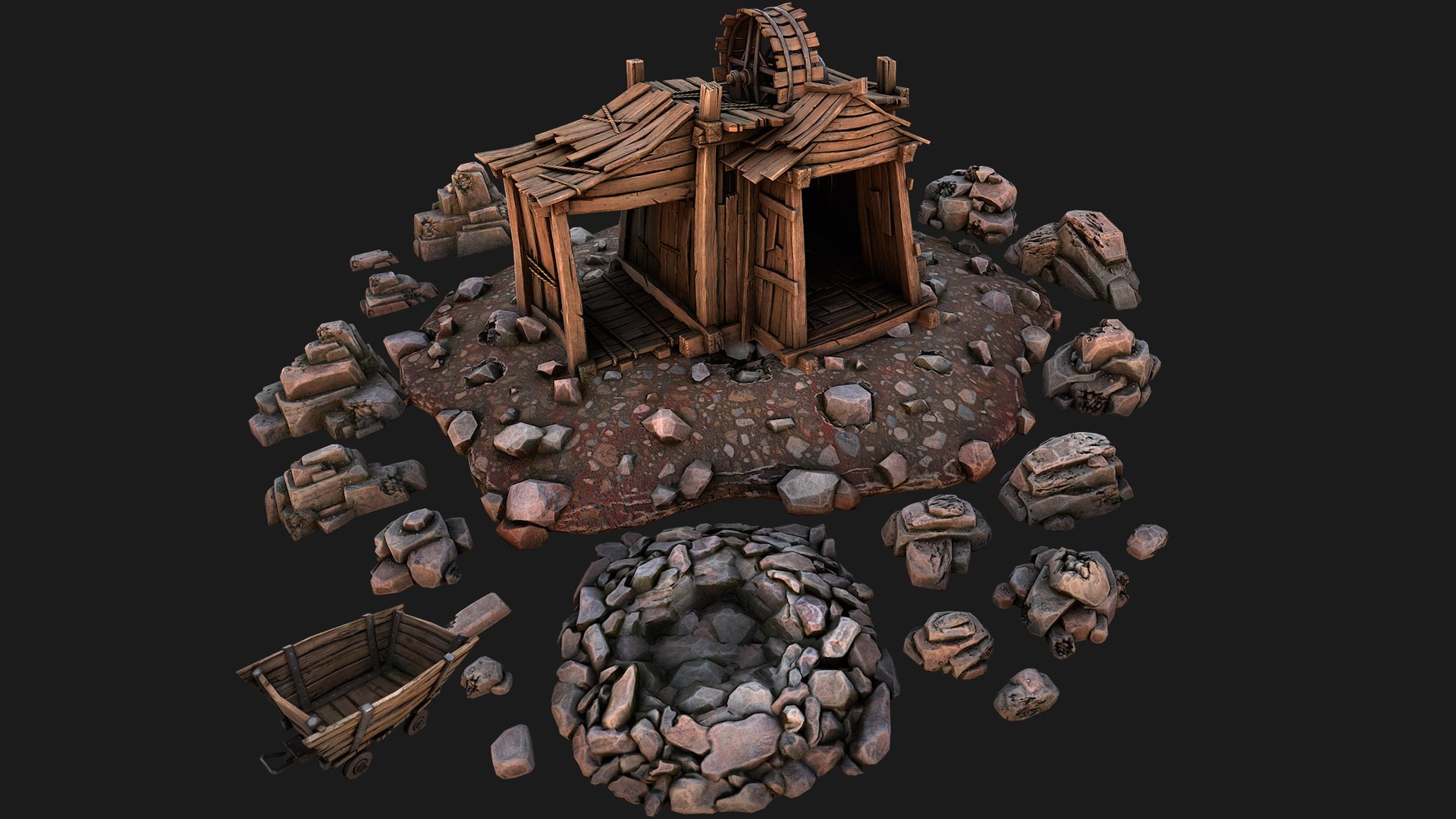 Medieval Stone Ore Mine 3D Model - TurboSquid 2354846