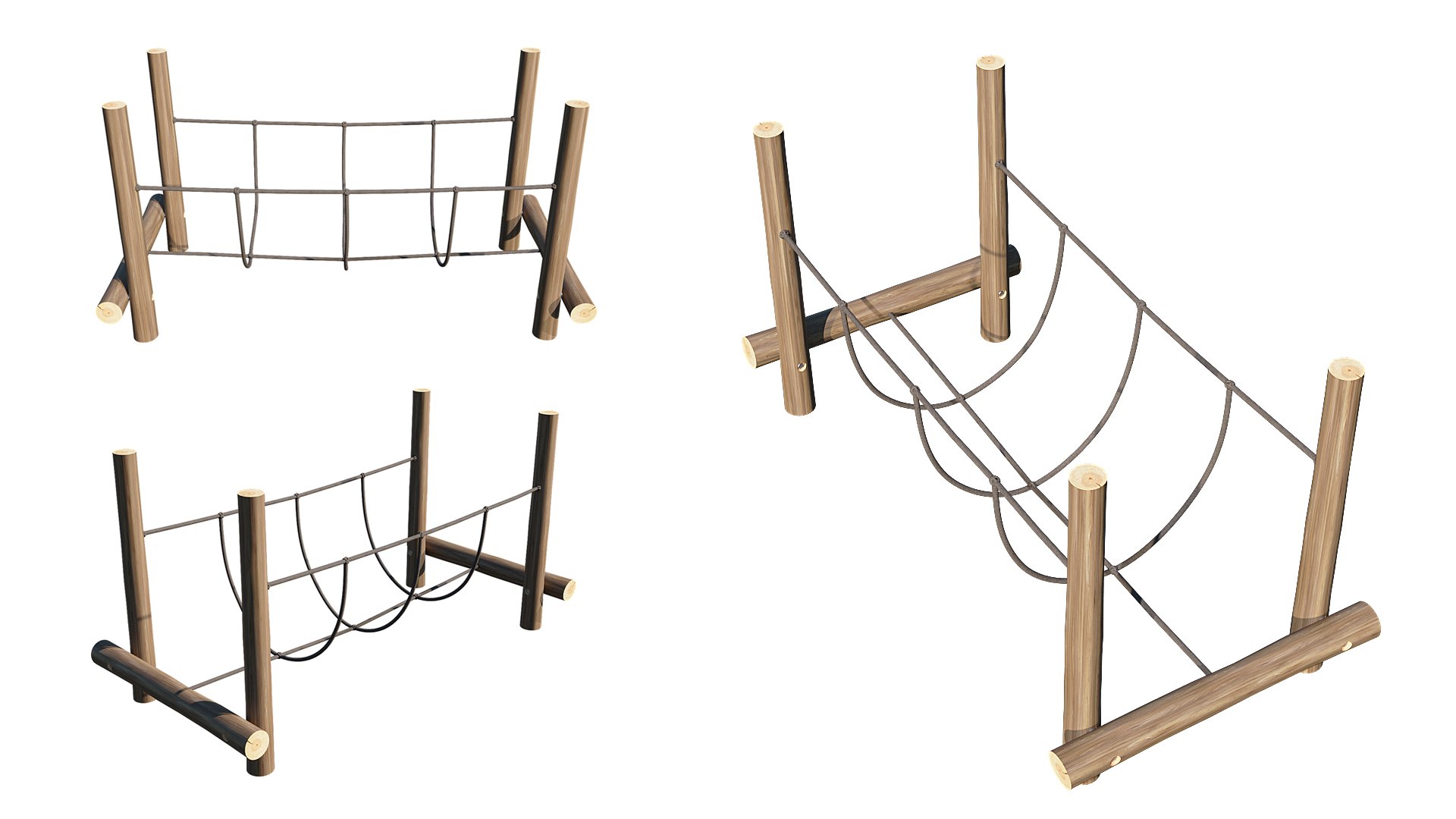 3D Playground Wooden Log Balance Beam model - TurboSquid 1720913