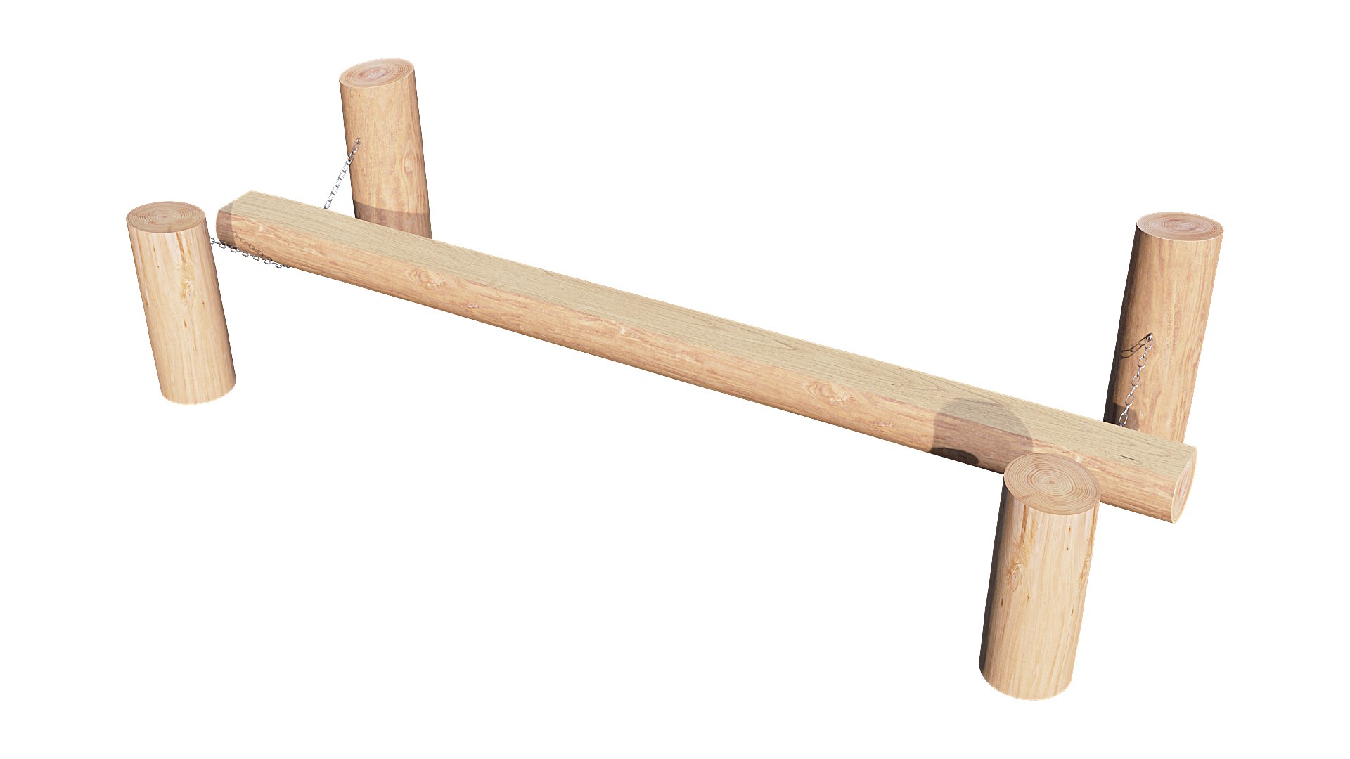 Playground Wooden Log Balance Beam 3D Model - TurboSquid 1723580