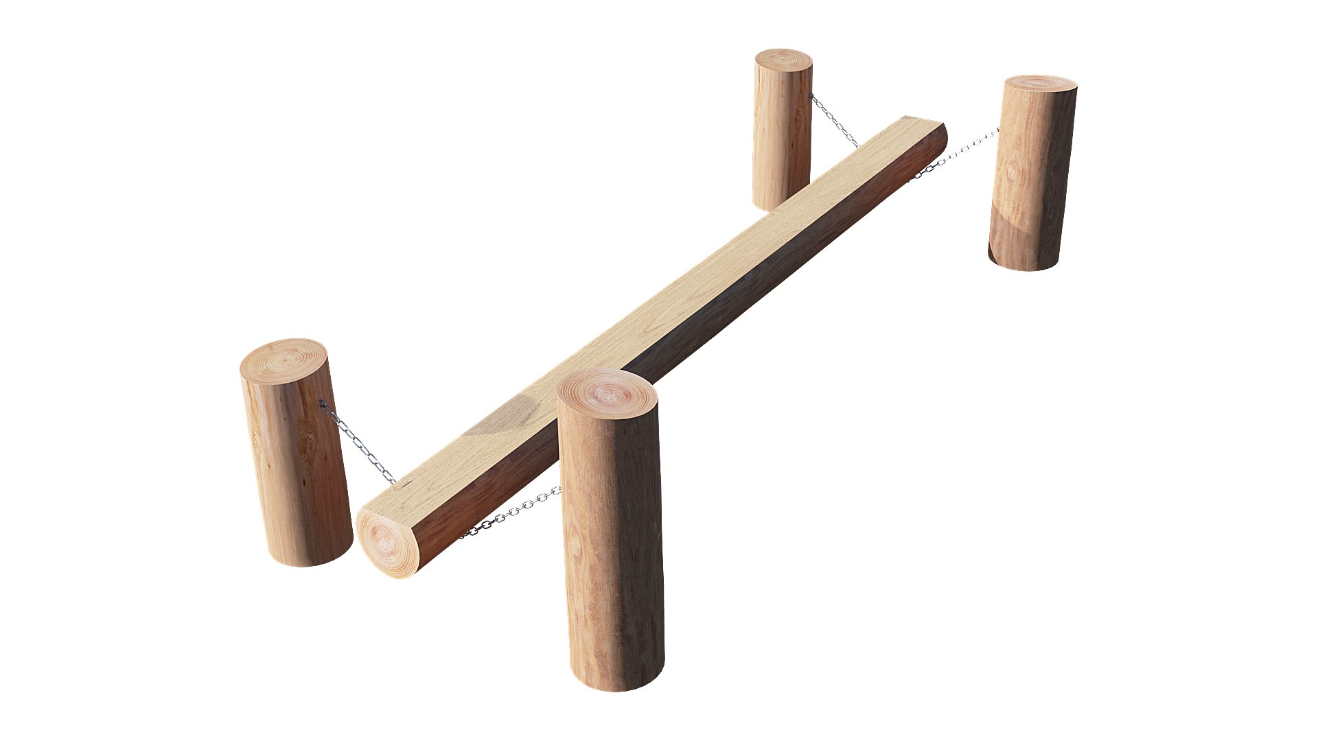 Playground Wooden Log Balance Beam 3D Model - TurboSquid 1723580