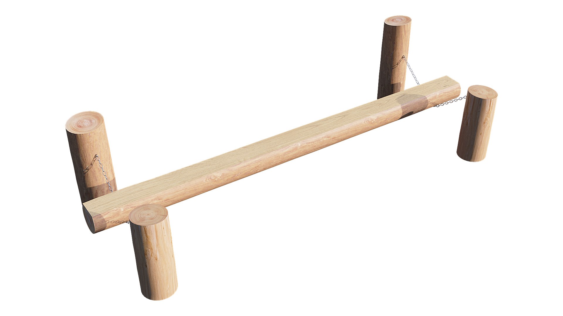 Playground Wooden Log Balance Beam 3D Model - TurboSquid 1723580