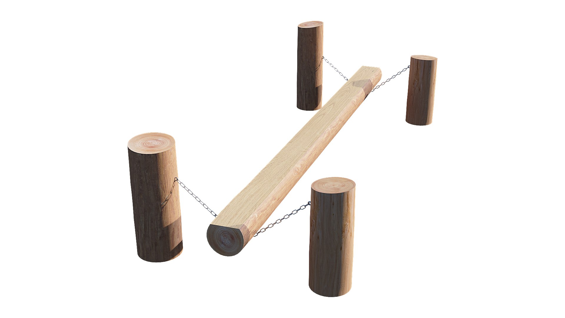 Playground Wooden Log Balance Beam 3D Model - TurboSquid 1723580