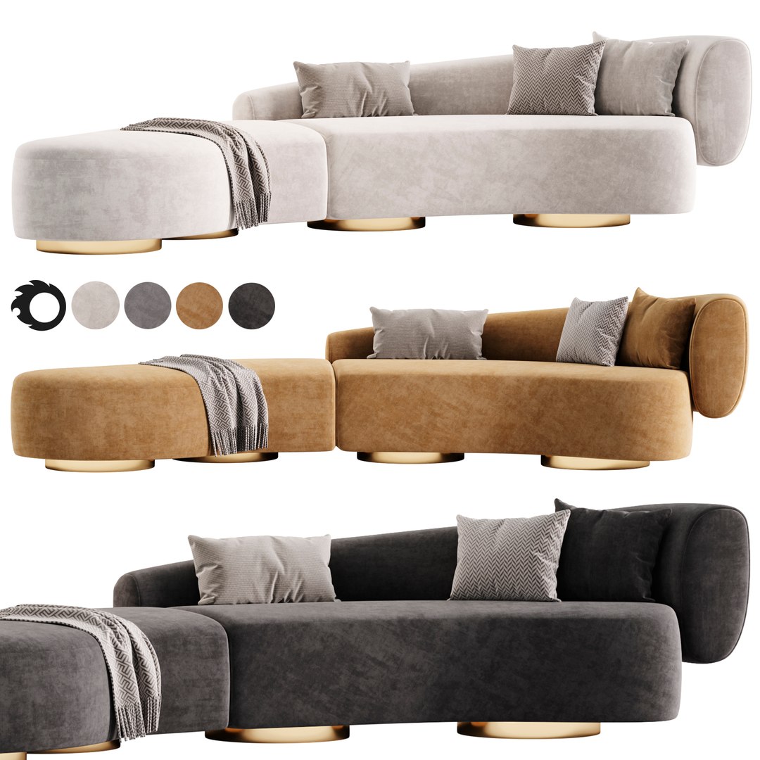 3D Repose Chaise Sofa By Okha Model - TurboSquid 2111264
