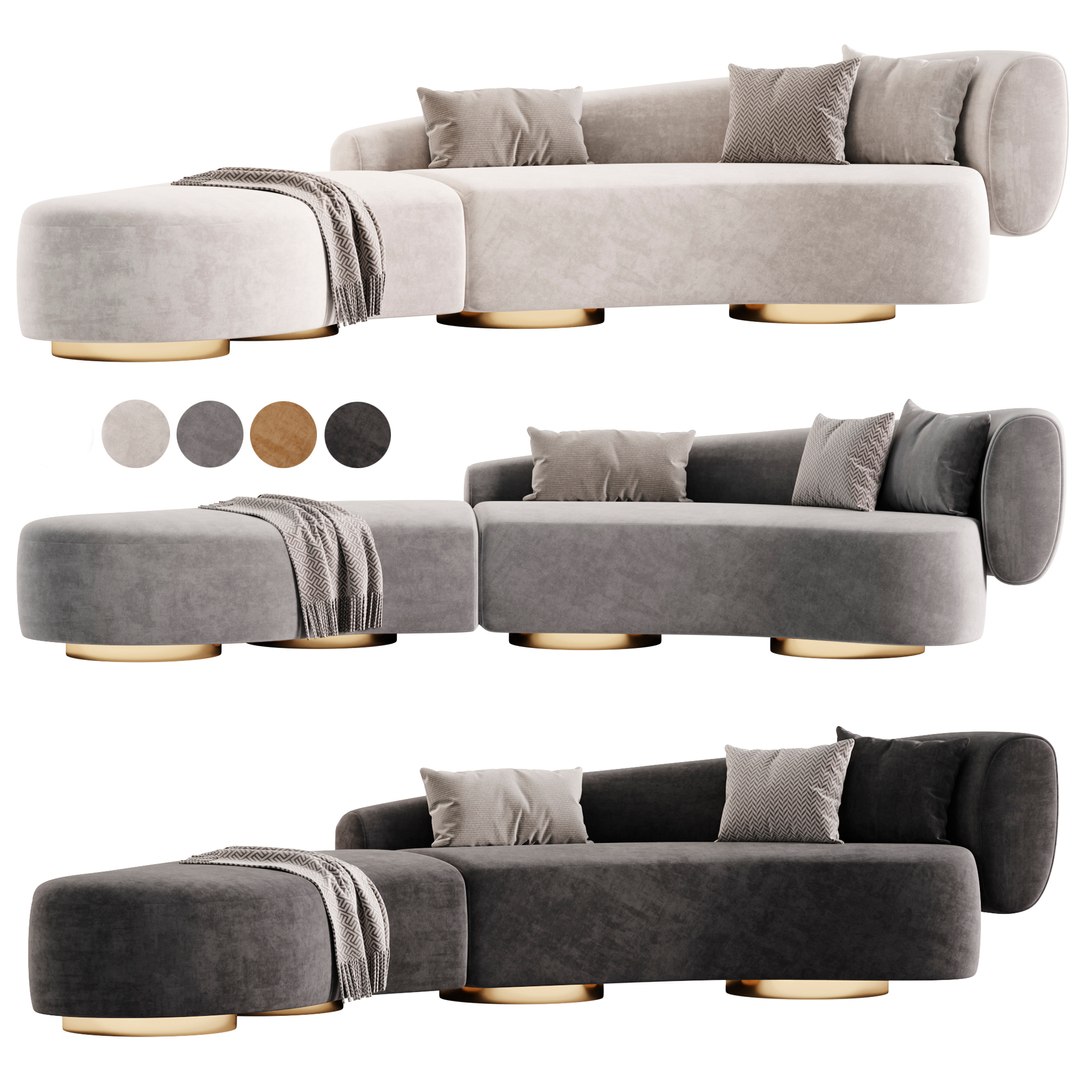 3D Repose Chaise Sofa By Okha Model - TurboSquid 2111264