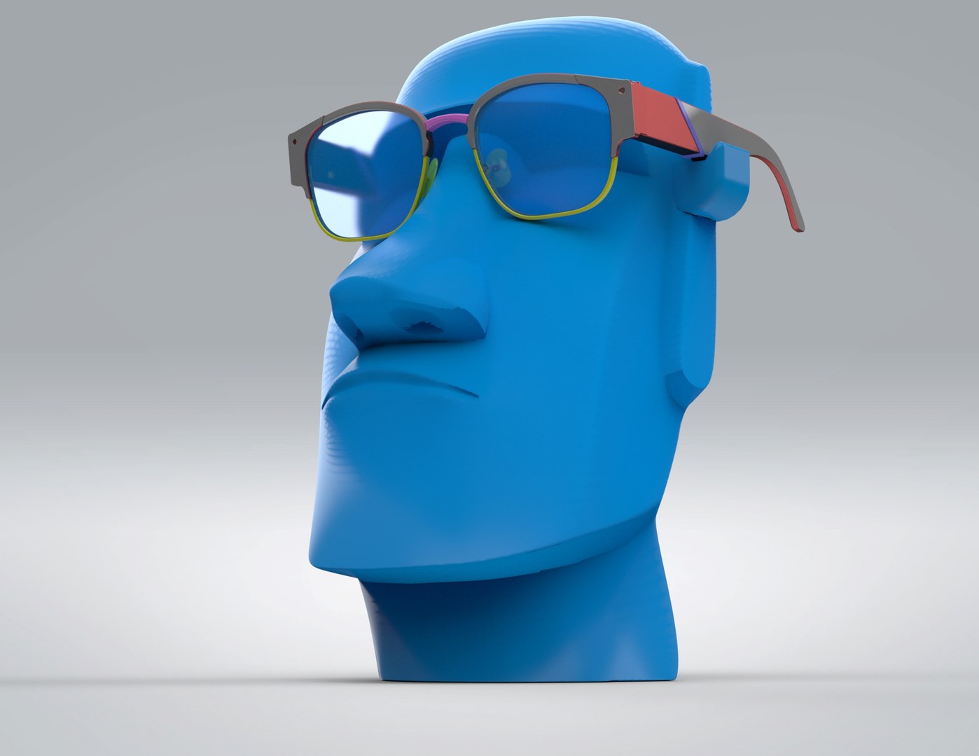 EASTER ISLAND MOAI STATUE 3D MODEL SCULPTURE HOLDER GLASSES SPECTACLES ...